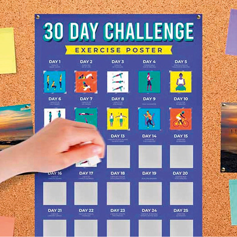 30 Day Challenge Exercise Scratch Poster – Marie Curie Online Shop