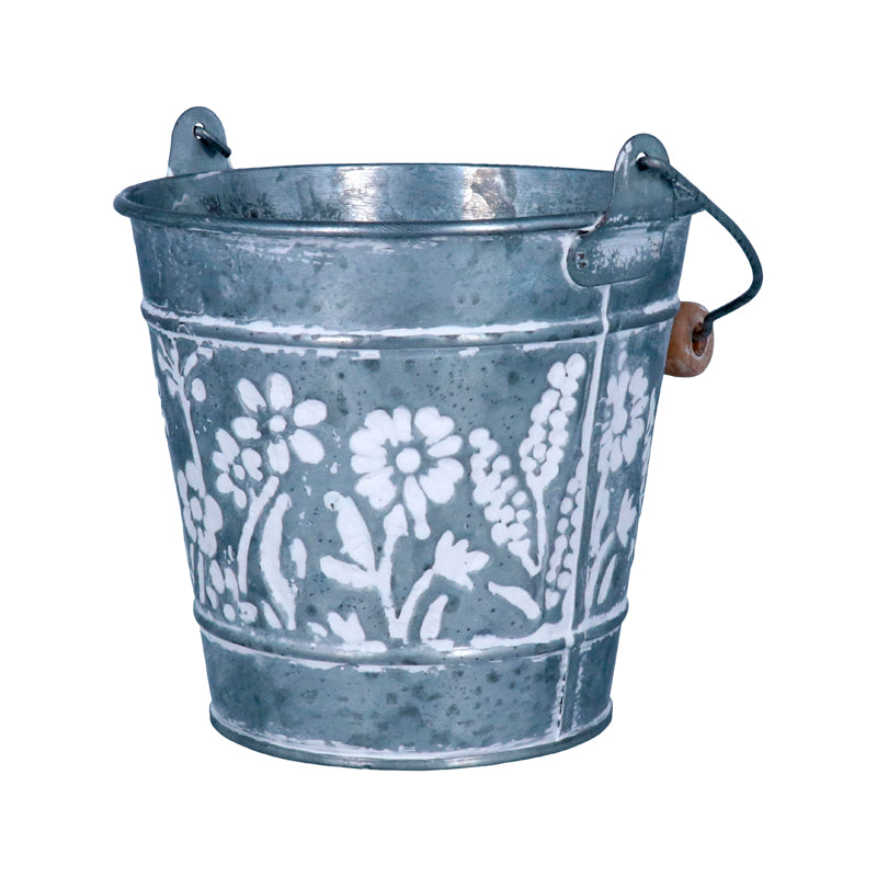 Floral Metal Bucket Planter – Marie Curie Online Shop