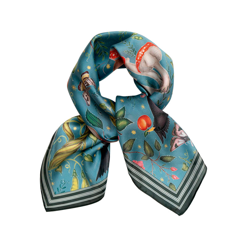 Catherine Rowe Into The Woods Square Scarf in Teal – Marie Curie Online ...