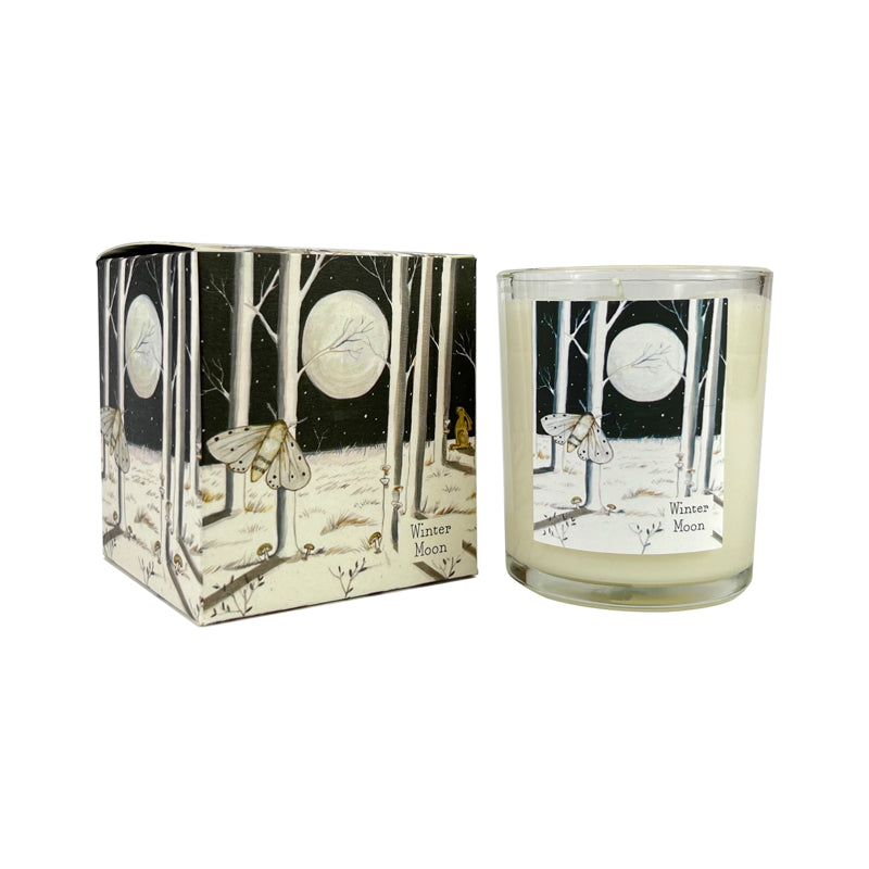 Winter Moth & Moon Candle (Scent: Shiso Frankincence & Velven) – Marie ...